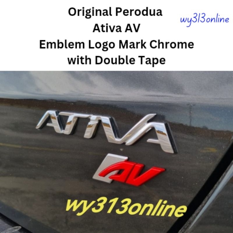 Original Perodua #Ativa #AV Logo Emblem Mark Chrome with Double Tape ...
