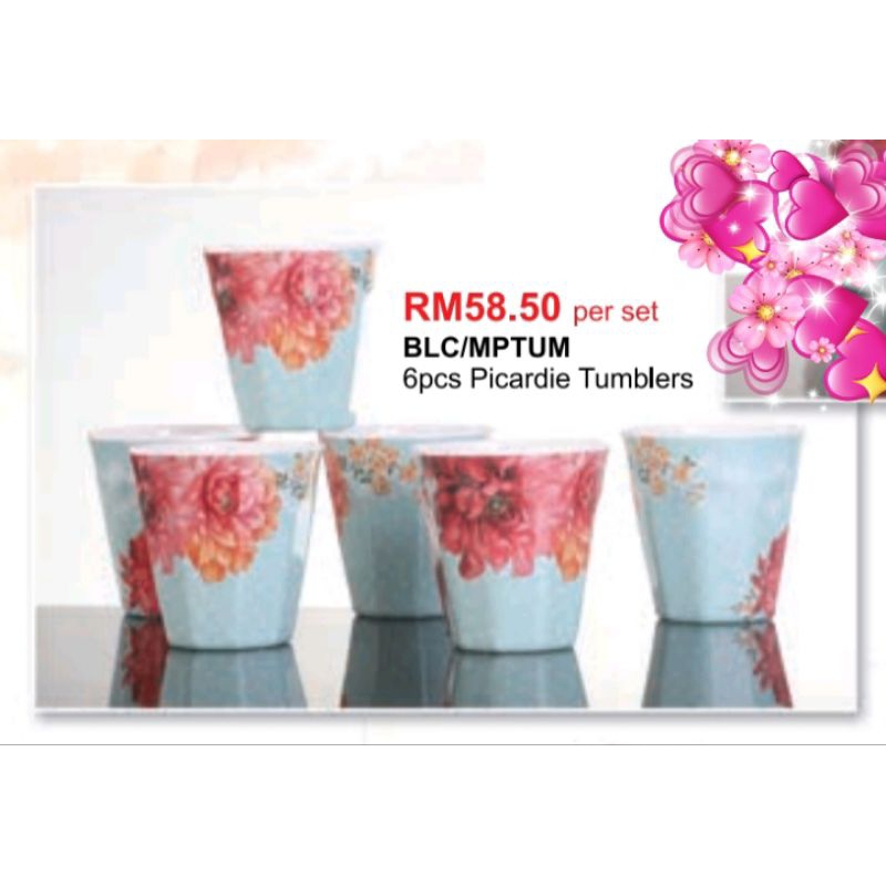 SET CAWAN,MUG💥 BLUSHING CAMELIA💯MELAMINE | Shopee Malaysia