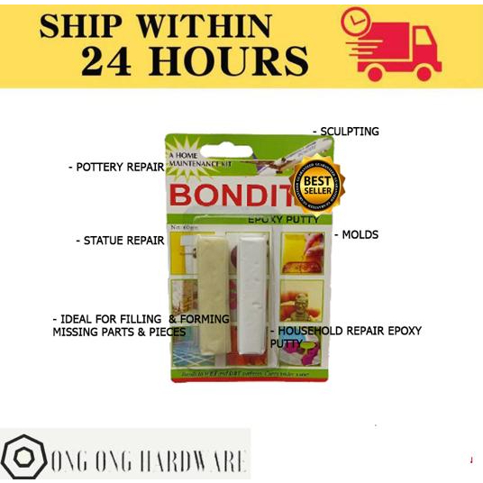 Bondite Epoxy Putty Adhesive Filling Repair Crack Seal crack Tile ...