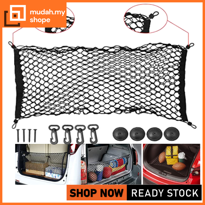 Car Trunk Net Cargo Net Luggage Organizer Kereta Trunk Luggage Boot Net ...