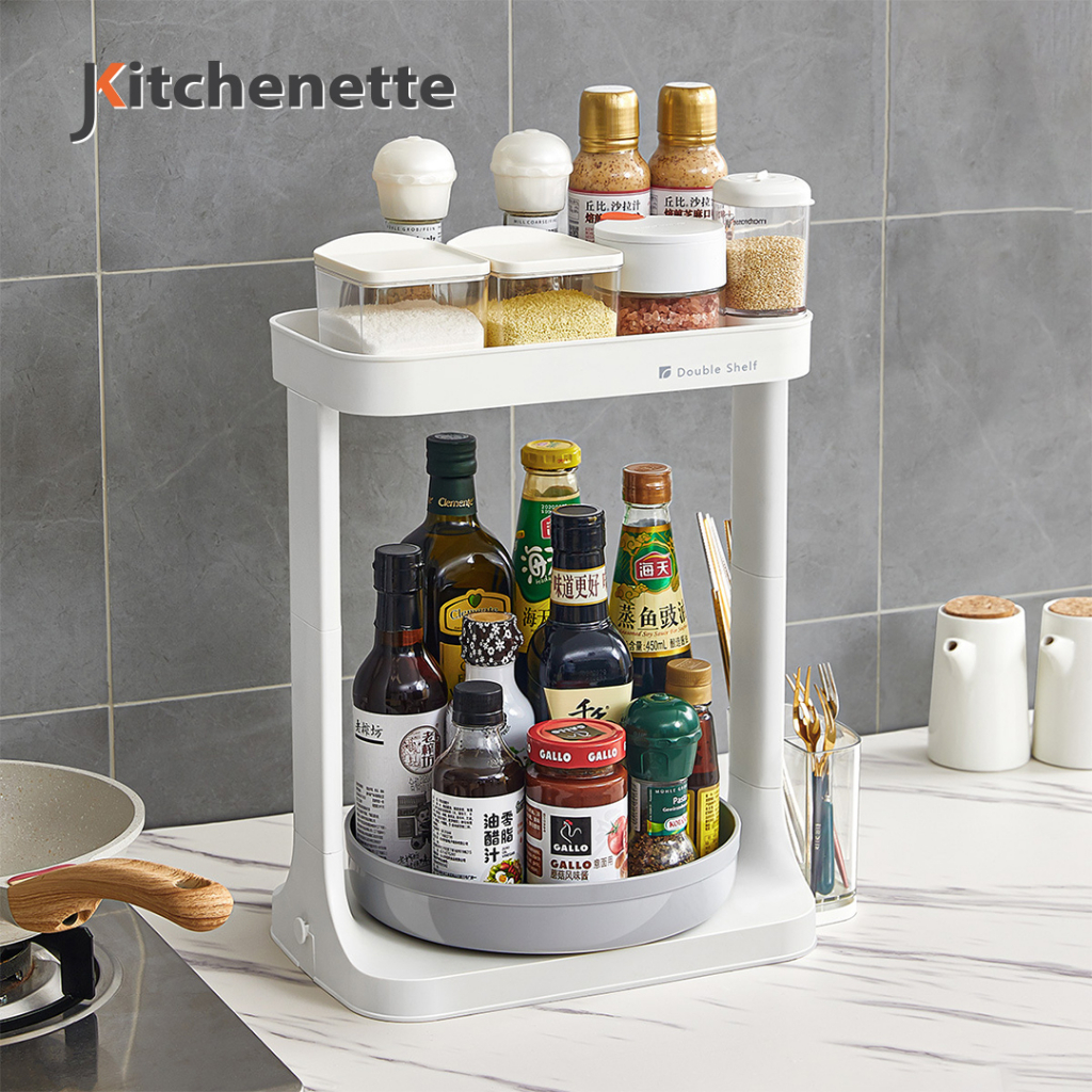 Jkitchenette Rotating Spice Seasoning Storage Rack Rak Penyimpanan ...