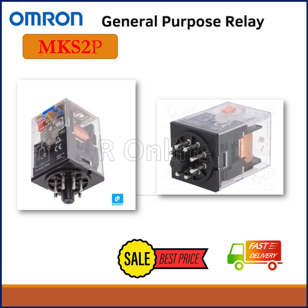 OMRON MKS2P/MKS3P Gerenal Purpose Relay 8Pin Round Type 230VAC 12VDC 24VDC 24VAC | Shopee Malaysia