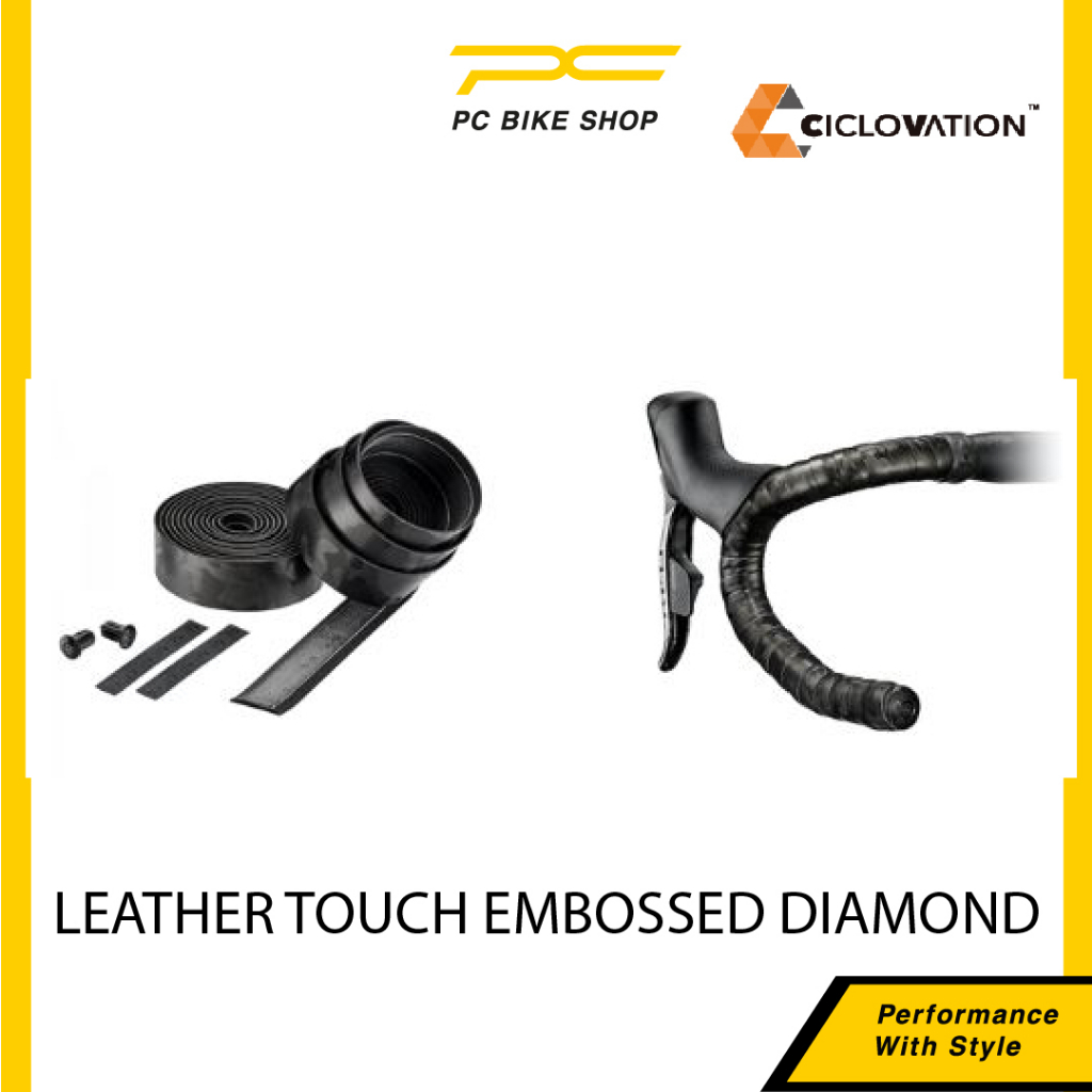 CICLOVATION BAR TAPE LEATHER TOUCH EMBOSSED DIAMOND Handlebar Tape ...