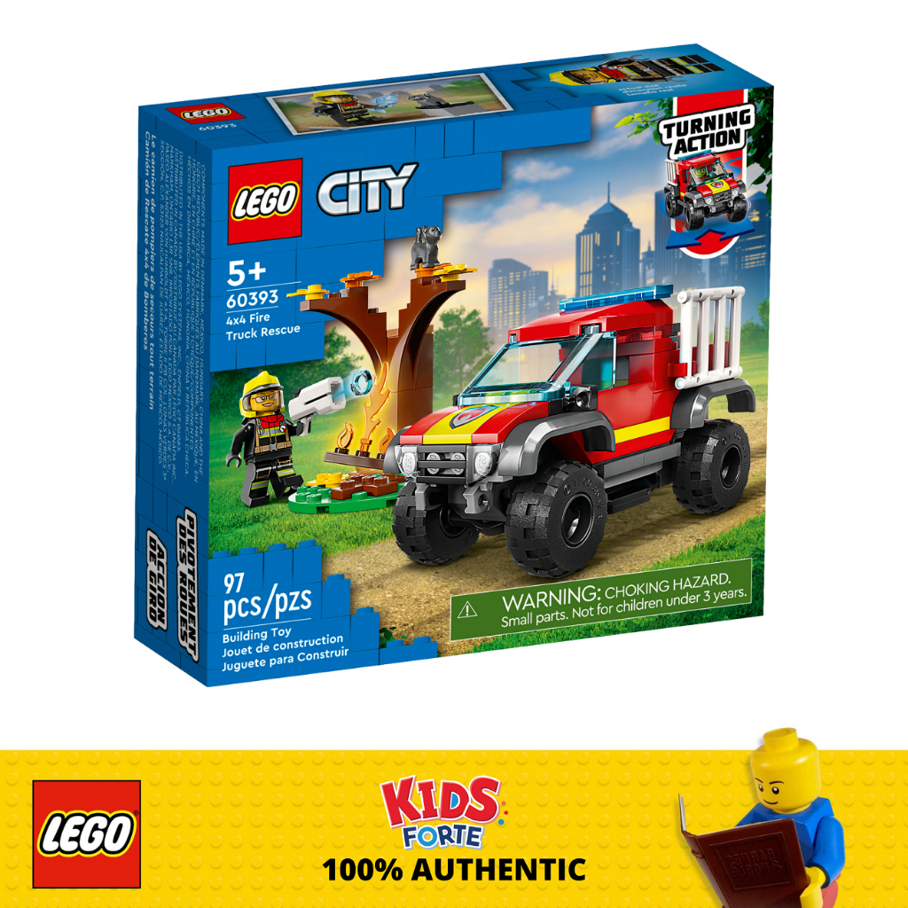 [NEW 2023] LEGO City 60393 4x4 Fire Engine Rescue Building Toy Set (97 ...