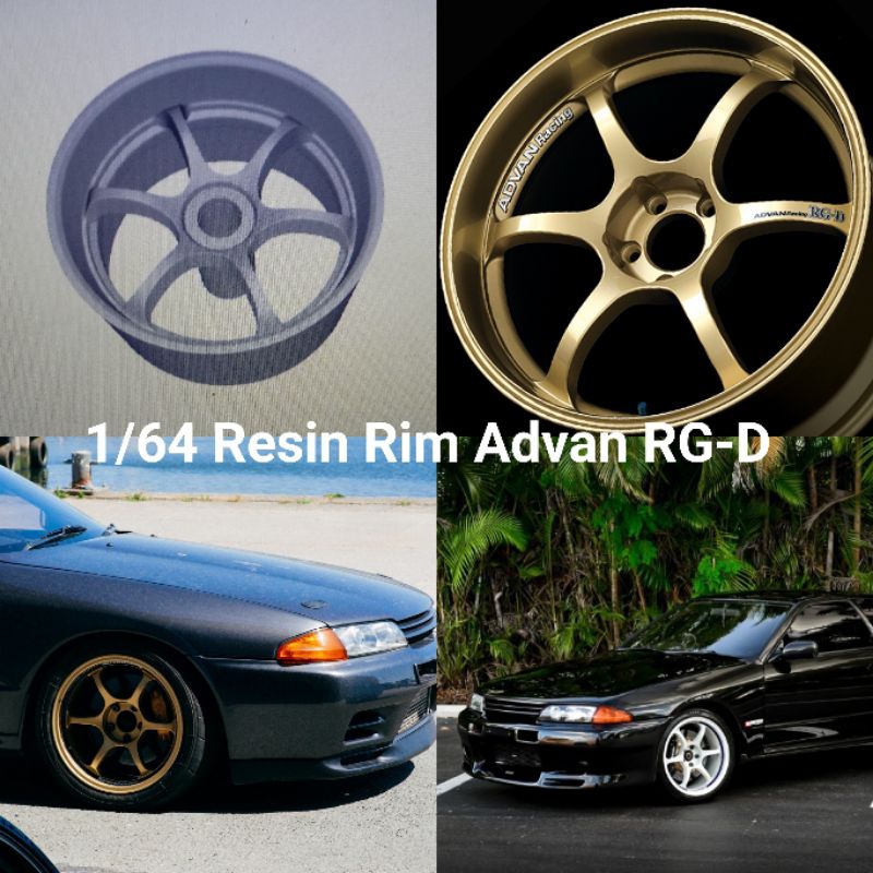 1/64 Resin Advan RG-D Rim for hotwheels Tomica diecast miniature garage ...