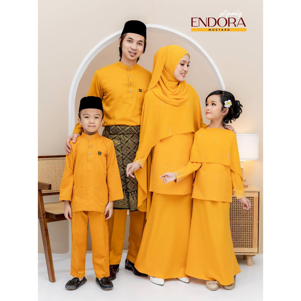 MUSTARD | Baju kurung kanak kanak | set ibu dan anak | baju raya 2023 ...