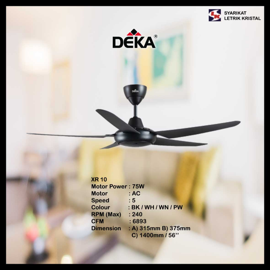 DEKA XR 10 Ceiling Fan / 5 Blades / Remote Control Fans / 5 Speed ...