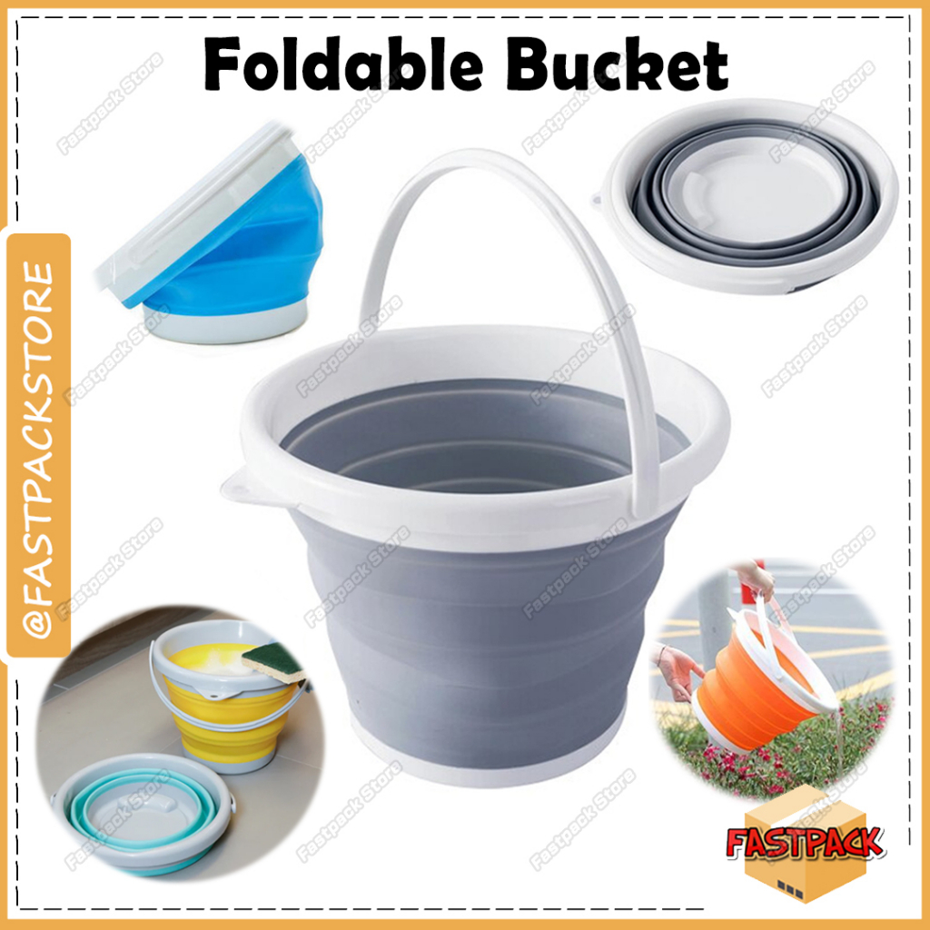 Foldable Bucket Folding Pail Collapsible Outdoor Fishing DIY Car Wash ...