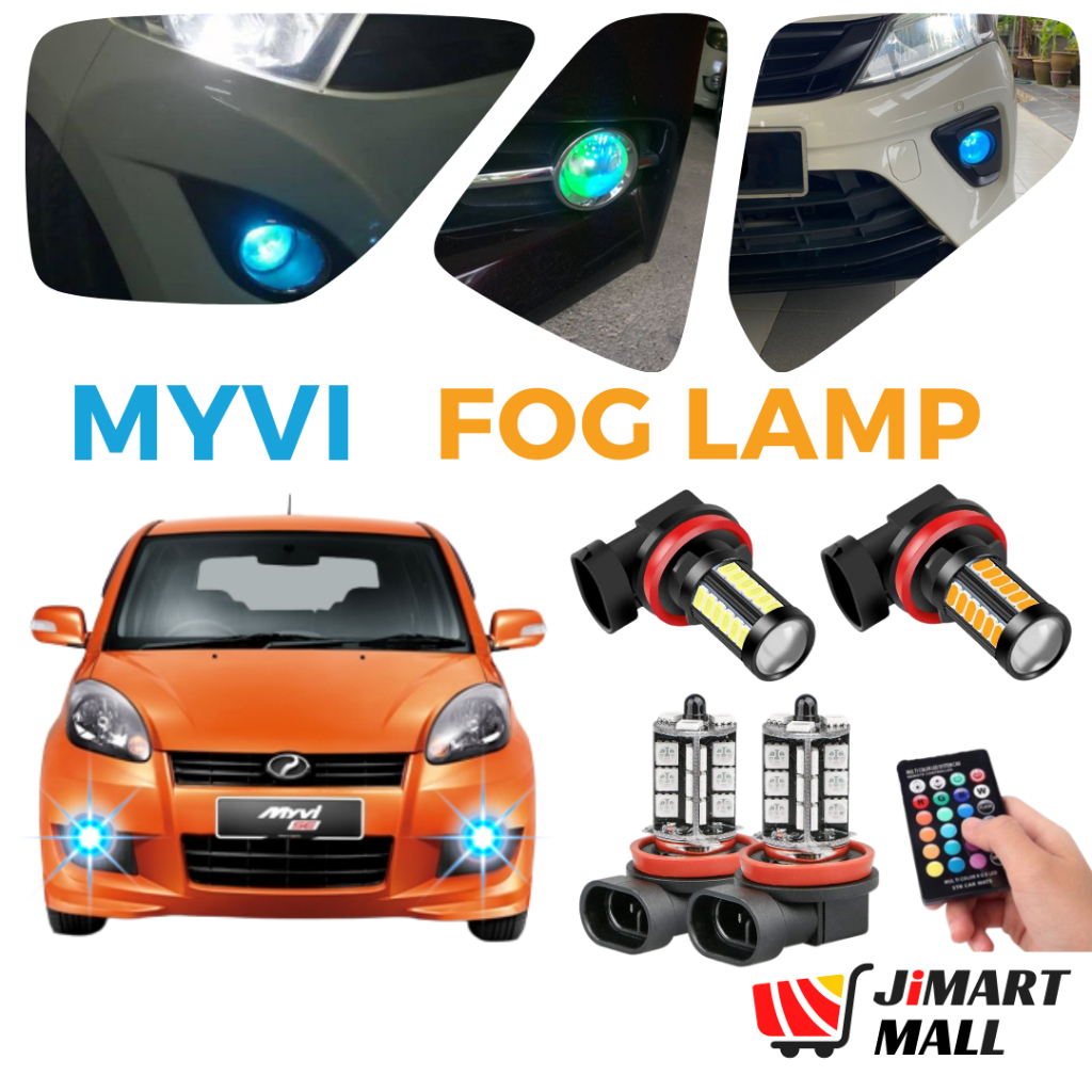 PERODUA MYVI 1 FOG LAMP LED BULB RGB Remote Color Lampu Spotlight Sport ...