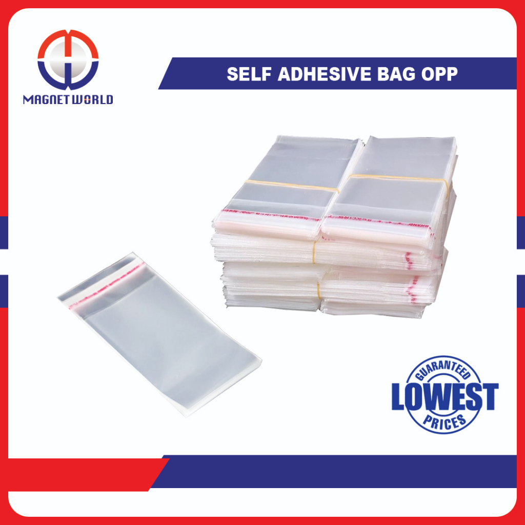 Self Adhesive Transparent Clear OPP Plastic bags 100pcs 3C Thickness ...