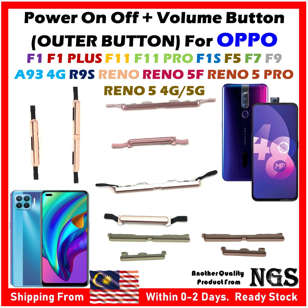 Power On Off Volume Button Compatible for OPPO F1 F1+ F11 F11PRO F1S F5 F7 F9 A93 R17 PRO R7S ...