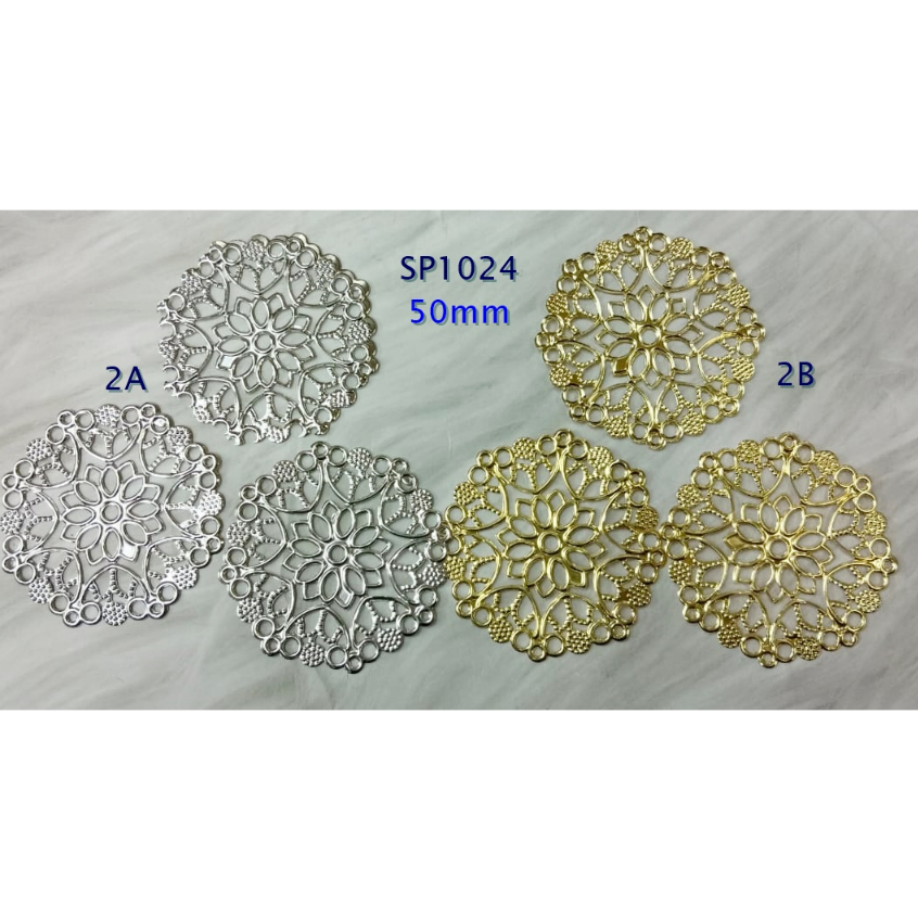 Part 1: 5PCS, Kerawang, Dokoh Besi, Filigree Metal Craft Jewerly for ...