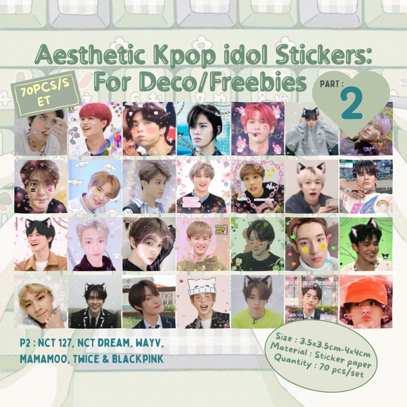 (P2) NCT WAYV MAMAMOO TWICE BLACKPINK Kpop Happy Mail Sticker Aesthetic ...