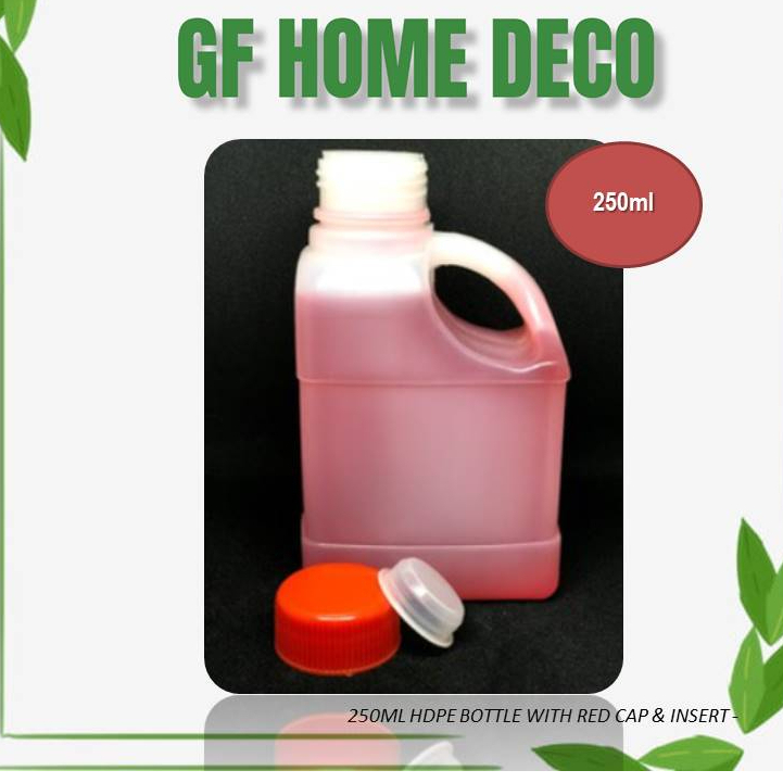 ready stock 250ML PLASTIC BOTTLE W/RED CAP&INSERT-HANDLE TYPE/SAMPLING ...
