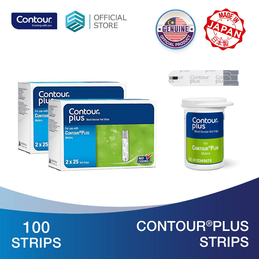 Contour Plus Blood Glucose Test Strip Twin Pack (50's+50's) | Shopee ...