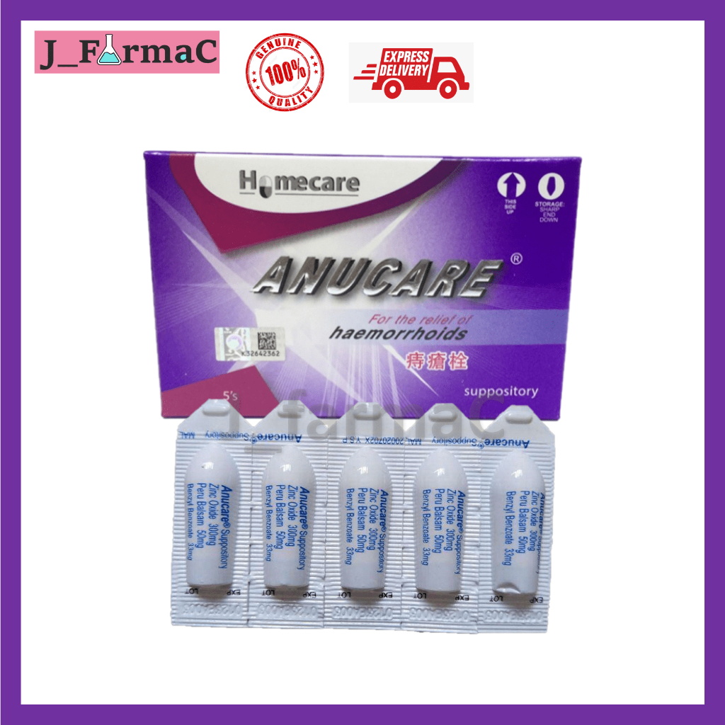 Anucare Suppositories 5's (untuk rawatan buasir) | Shopee Malaysia