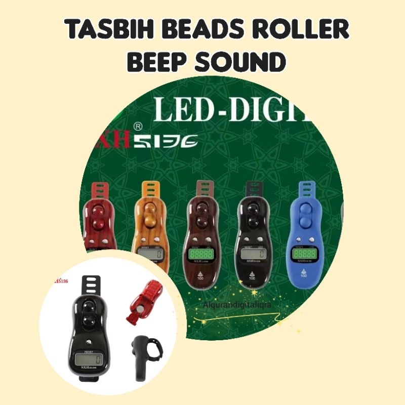 Tasbih Digital LED Beep 100 Ring Mini Beads Sound Finger Counter ...
