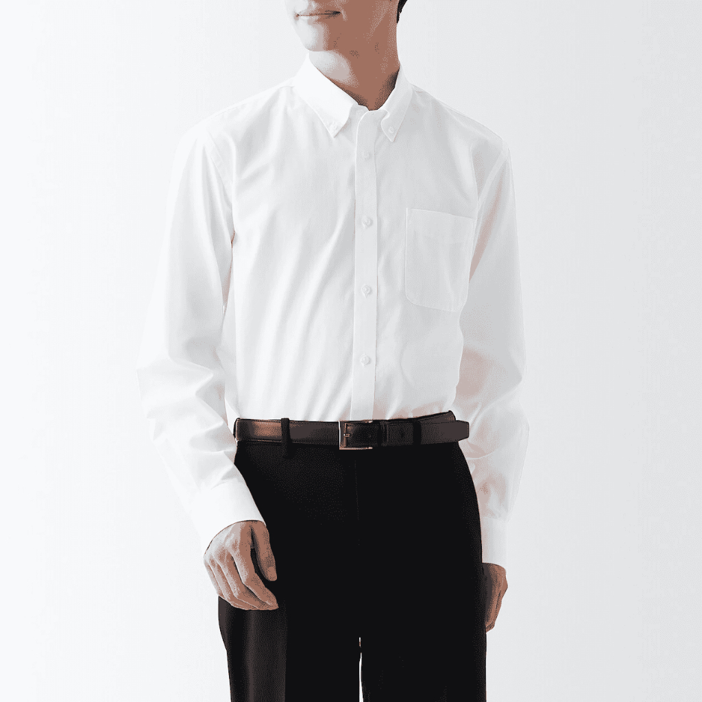 MUJI Men's Less Wrinkle Button Down Shirt | Shopee Malaysia