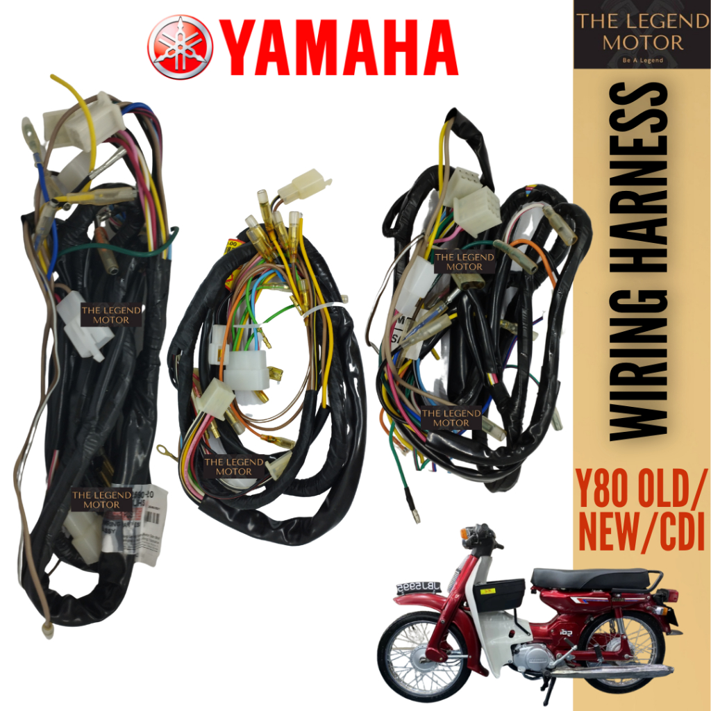 YAMAHA Y80 OLD NEW CDI 23N 3K7 1HA WIRING HARNESS BODY WIRE COMPLETE ...