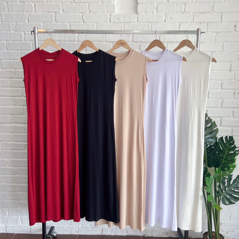 INNER DRESS SLEEVELESS KAIN RAYON Byjiehaghazali | Shopee Malaysia