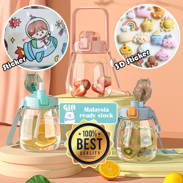 1.2L Botol air 1200ml Water tumbler Large capacity Big Belly Bottle ...