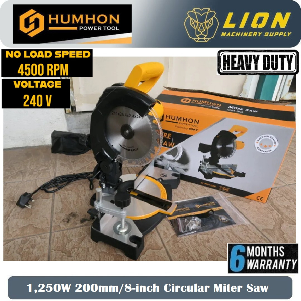Humhon 1250W 200mm/8-inch Circular Miter Saw CM-8G - Included Wood ...