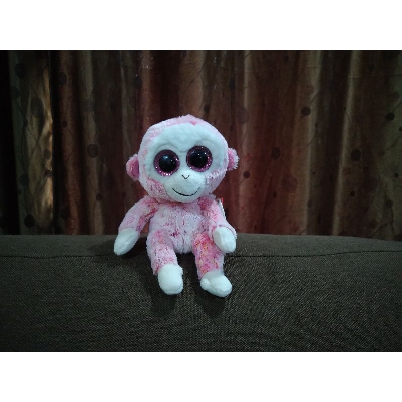 Pre-loved TY Ruby the Pink Monkey original with Paper Tag 15cm | Shopee ...