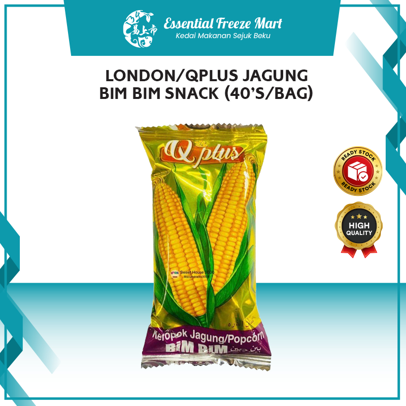 London/Qplus Jagung Bim Bim Snack (40's/bag) Keropok Jagung HALAL ...
