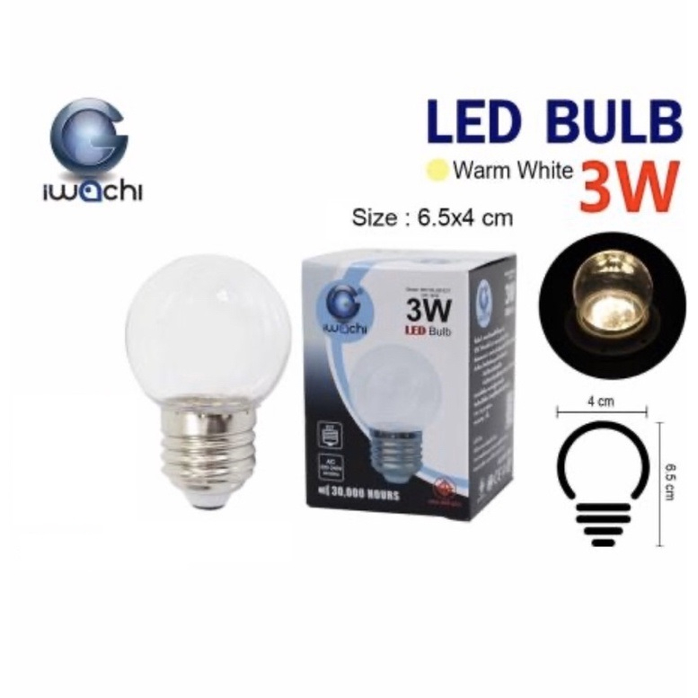 Iwachi 3w LED Colour Bulb E27 B22 Lampu Warna Ping Pong Bulb Mentol ...