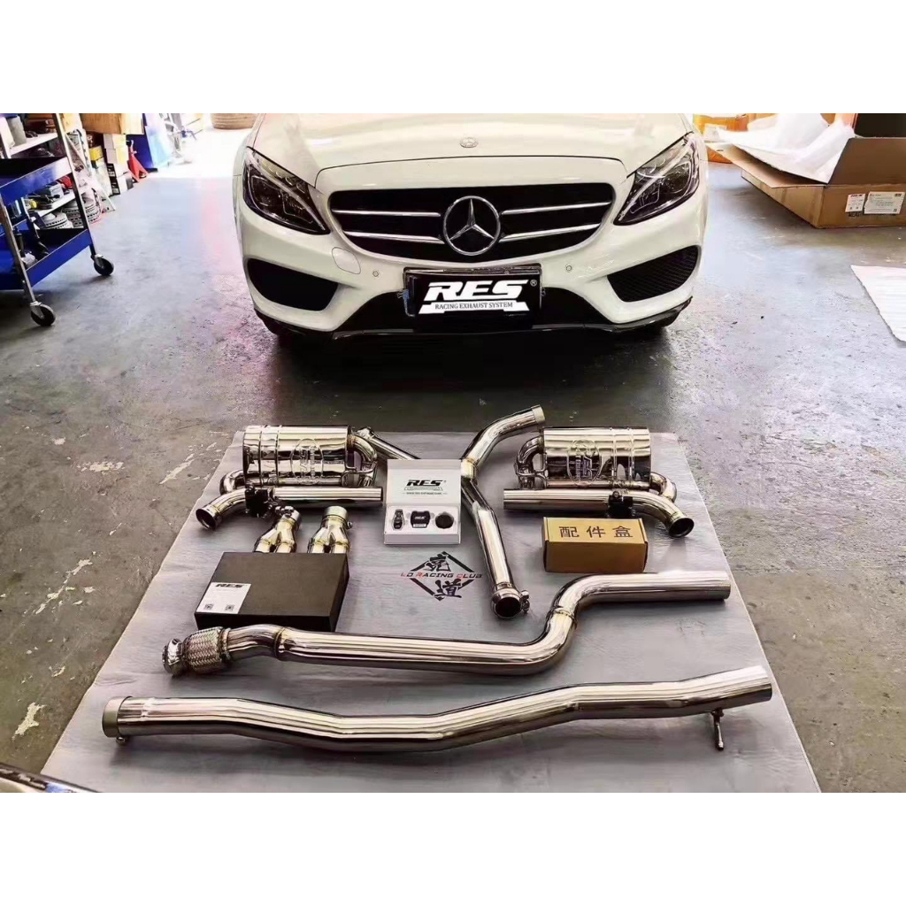 PLUG N PLAY MERCEDES BENZ W205 C200 C250 C300 2.0T RES EXHAUST CAT-BACK ...