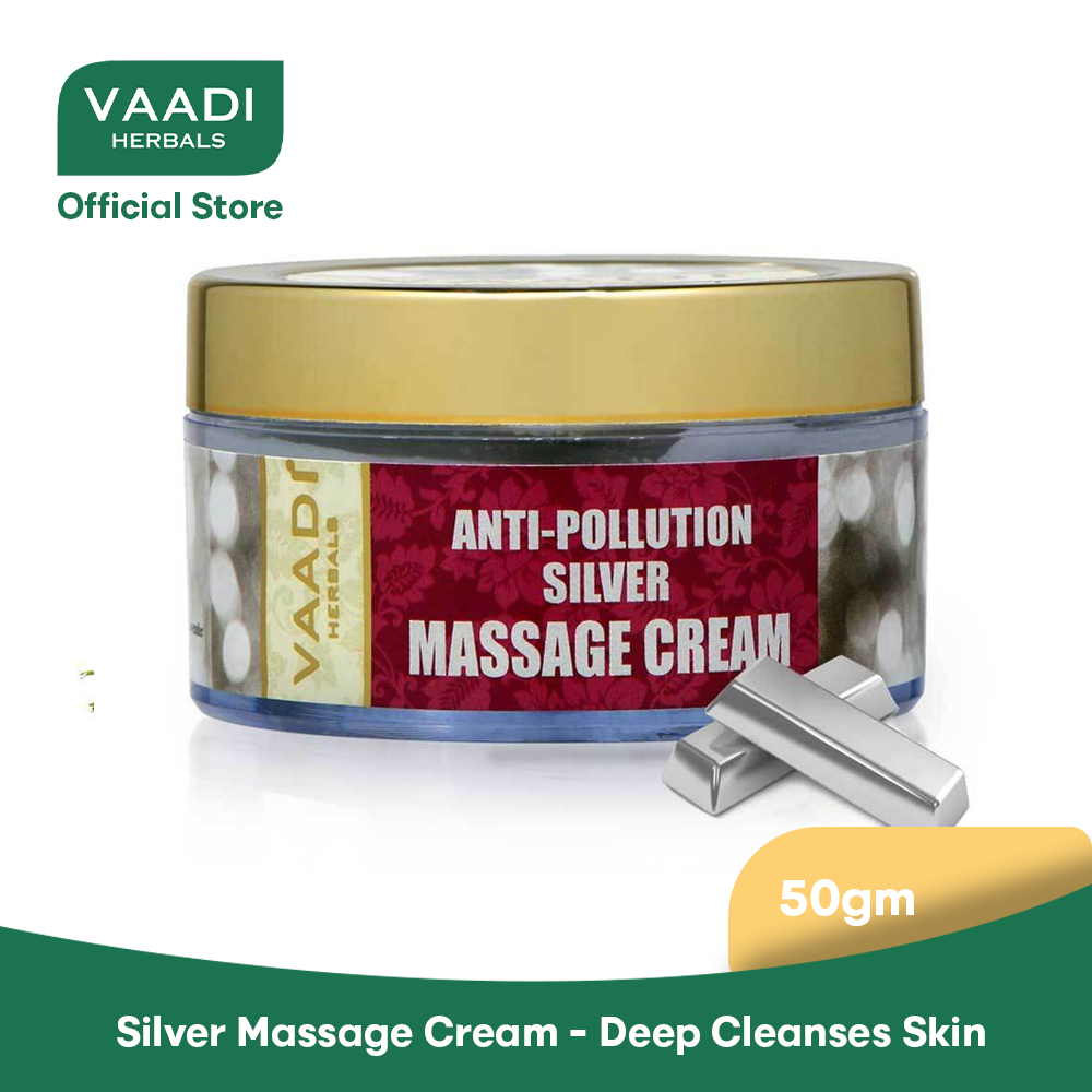 VAADI Silver Massage Cream with Pure Silver Dust & Sandalwood Oil ...