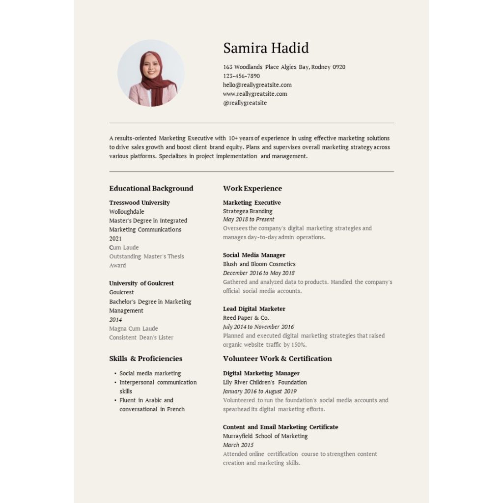 [ENGLISH & B. MELAYU - EDITABLE] Resume Template Beige Clean Lines ...