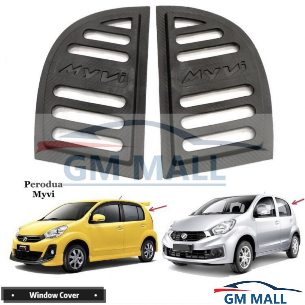 PERODUA MYVI TRIANGLE WINDOW COVER 2012-2016 (2ND GEN) Carbon Fiber ...