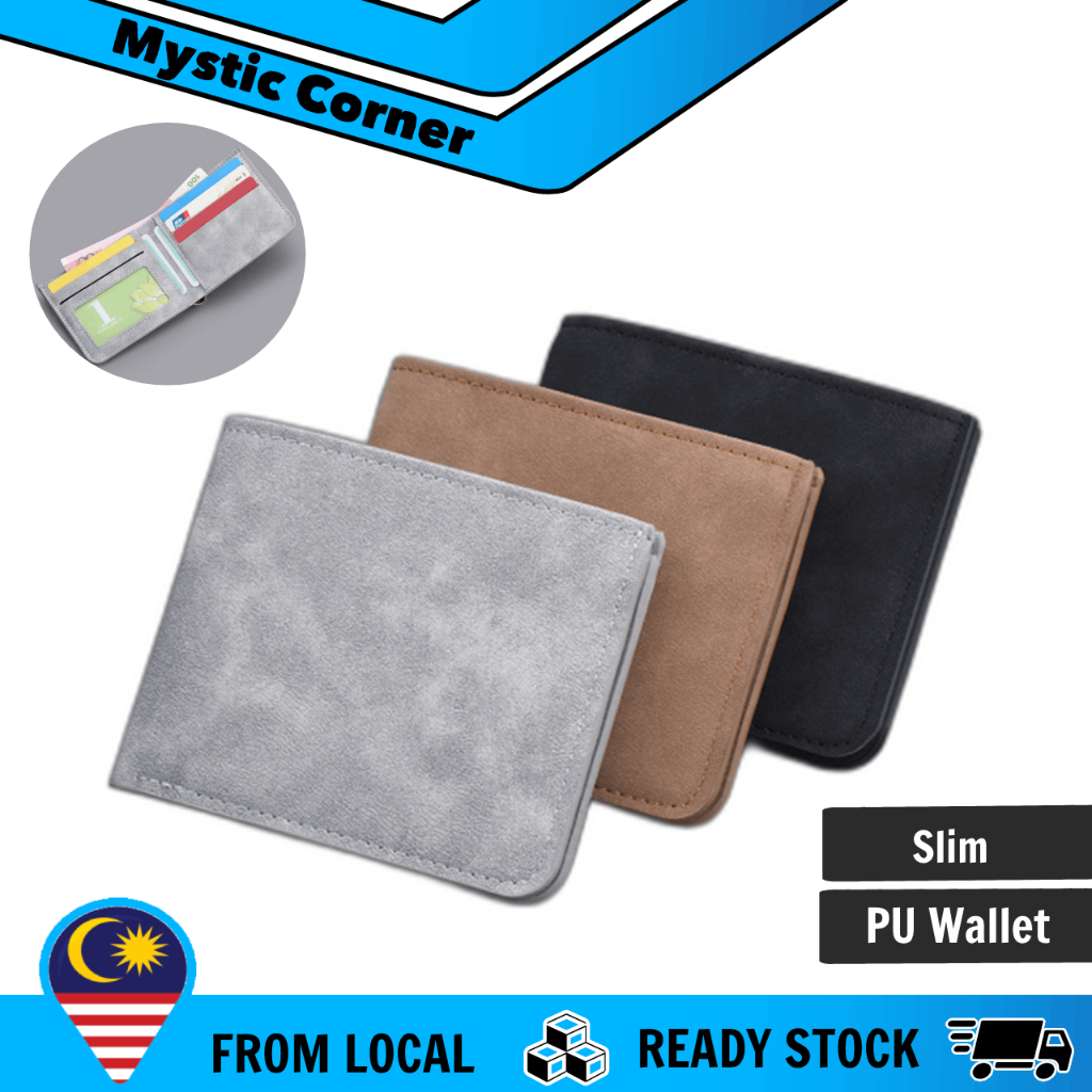 Men Short Bifold Wallet with PU Material with Simplicity Design ...