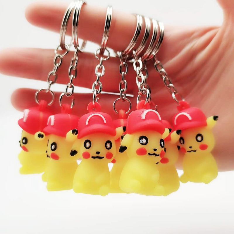 Cartoon Soft Rubber Pikachu Keychain Bag Pendant Cute Baseball Cap ...