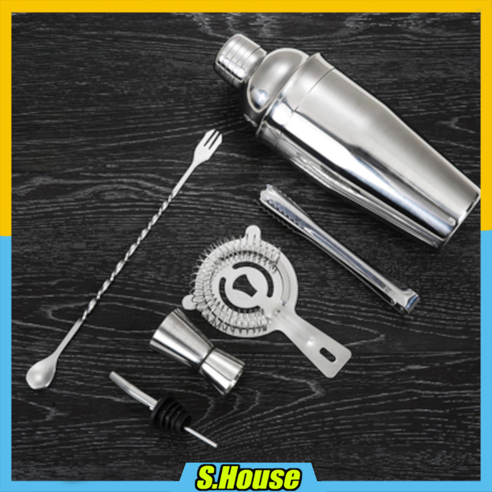 Set Cocktail 750ml Shaker Bartender Bar Drink Beverage Tool Strainer ...