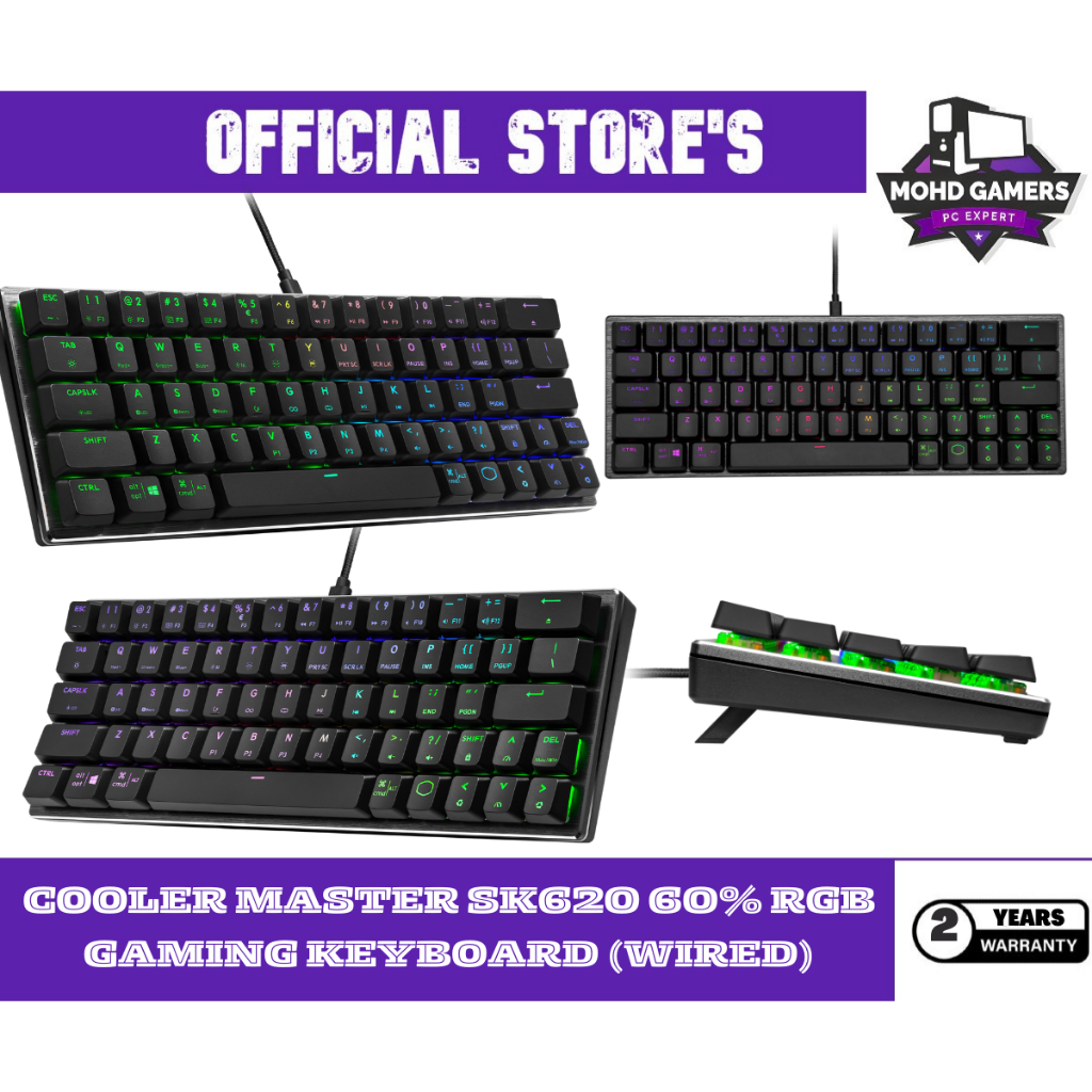 COOLER MASTER SK620 60% RGB GAMING KEYBOARD (WIRED) | Shopee Malaysia