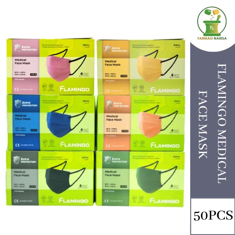 FLAMINGO MEDICAL FACE MASK 50's/box | Shopee Malaysia