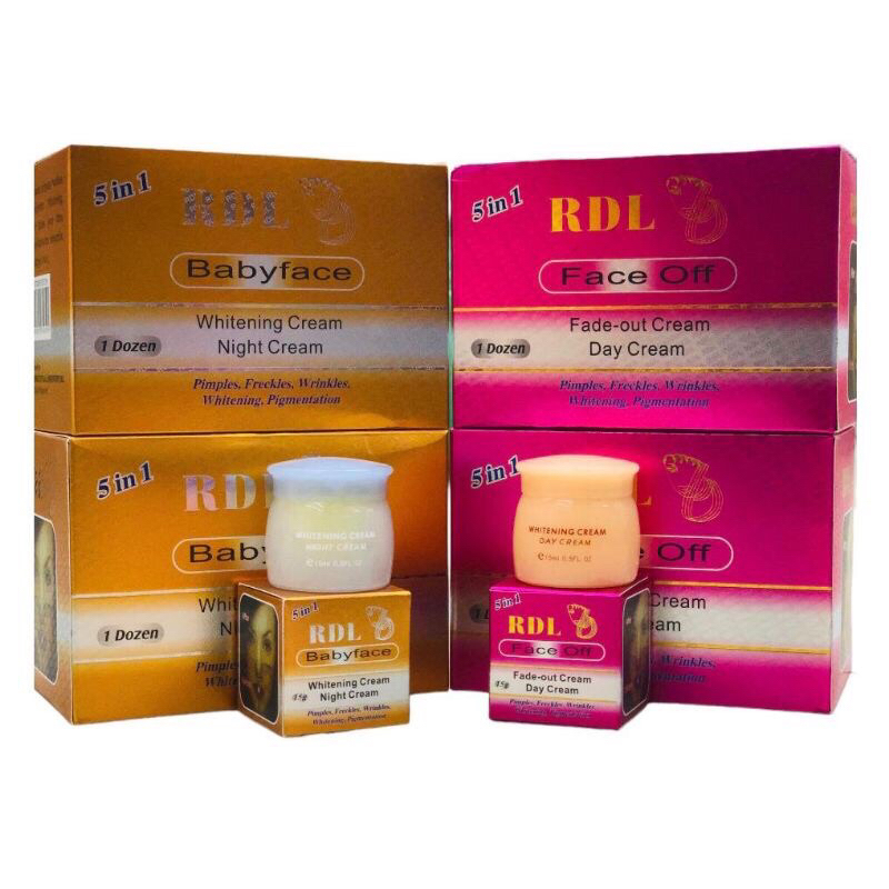 RDL BABYFACE WHITENING CREAM DAY CREAM &NIGHT CREAM(1box 12pcs ...