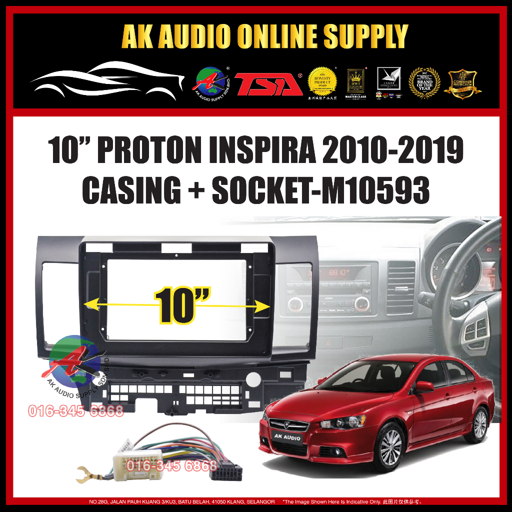 Proton Inspira 2010 - 2019 10" Inch Android Player Casing + Socket ...