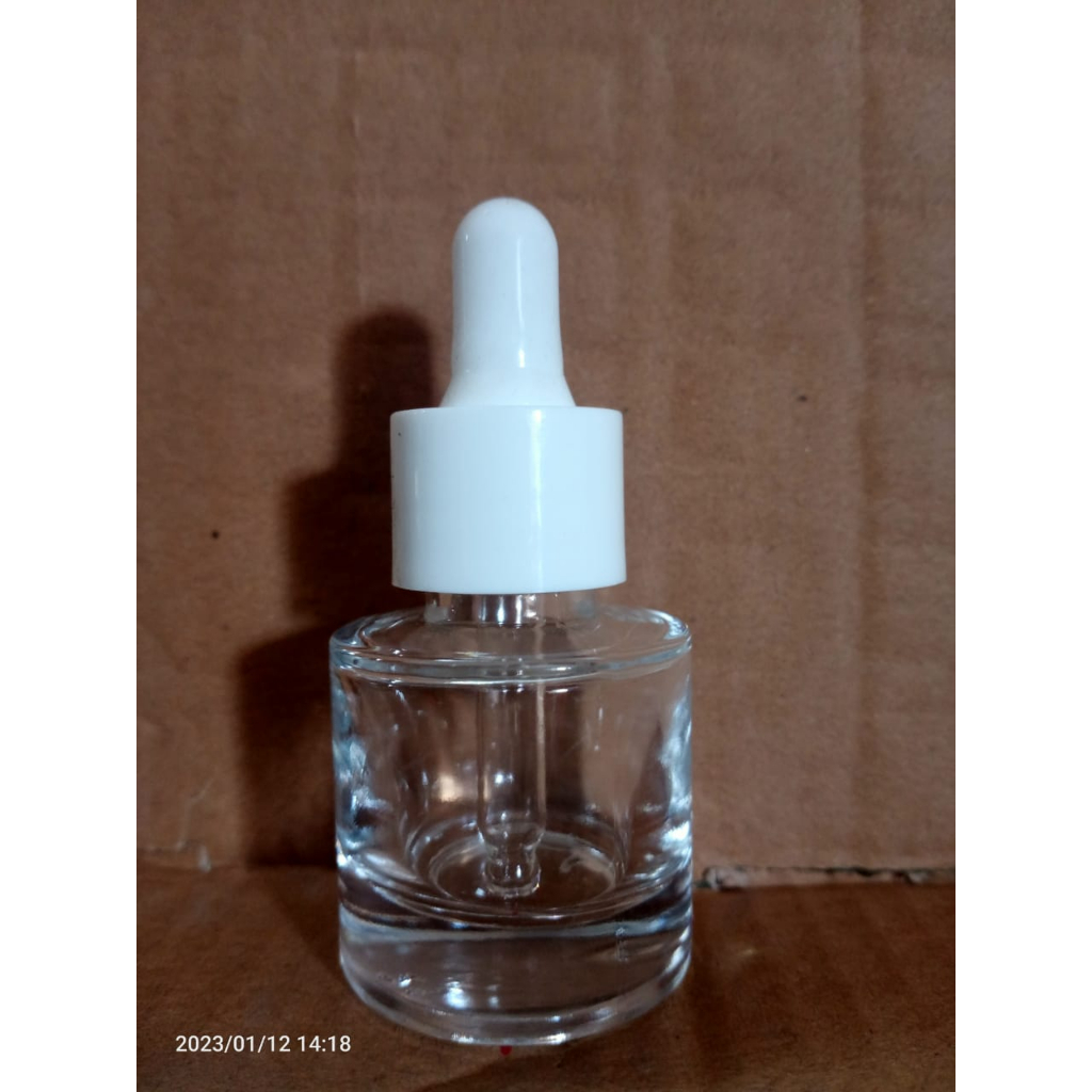 15ml/20ml 30ml Flat Neck Dropper Bottle with White Cap ( Frosted/ Clear ...