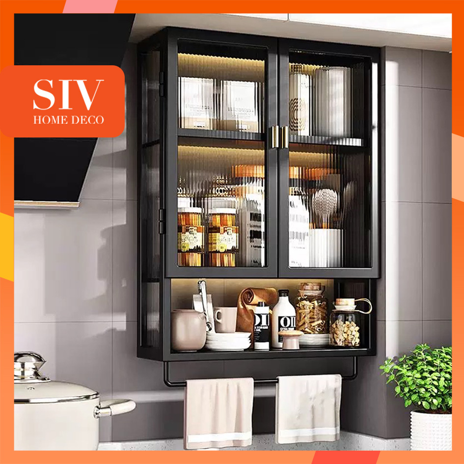 SIV Hanging Kitchen Cabinet Wall Mounted Bathroom Cabinet Storage Rack ...