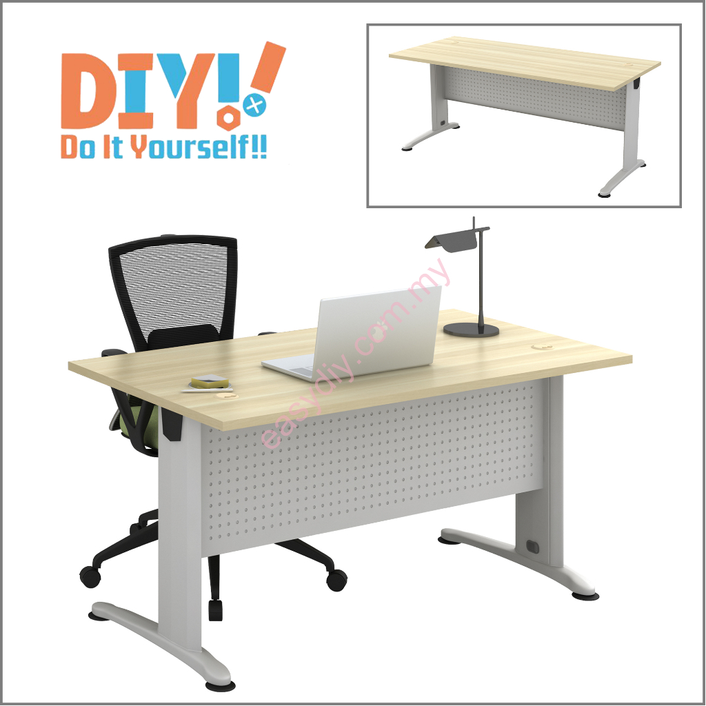Standard Writing Table / Metal Leg Office Table / Meja Tulis Kaki Besi ...