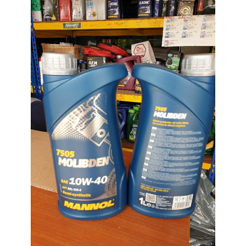 Mannol Molibden 10w-40 Semi Synthetic 1-Liter 10000km Engine Oil (warna ...