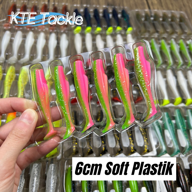 【KTE】 T-tail Soft Bait 6cm Soft Plastik Soft Lure Umpan Siakap Casting ...