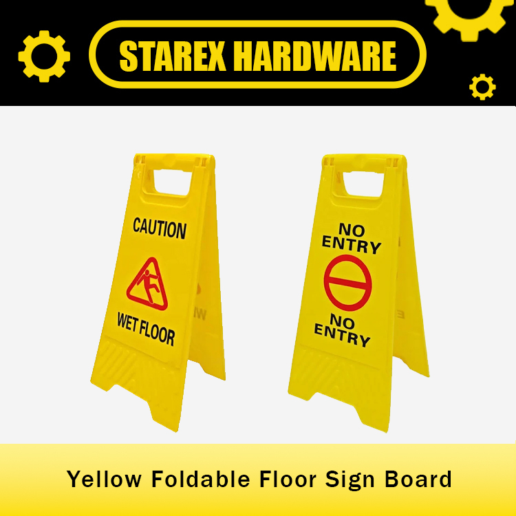 Yellow Foldable Floor Sign Board Stand NO ENTRY CAUTION WET FLOOR ...