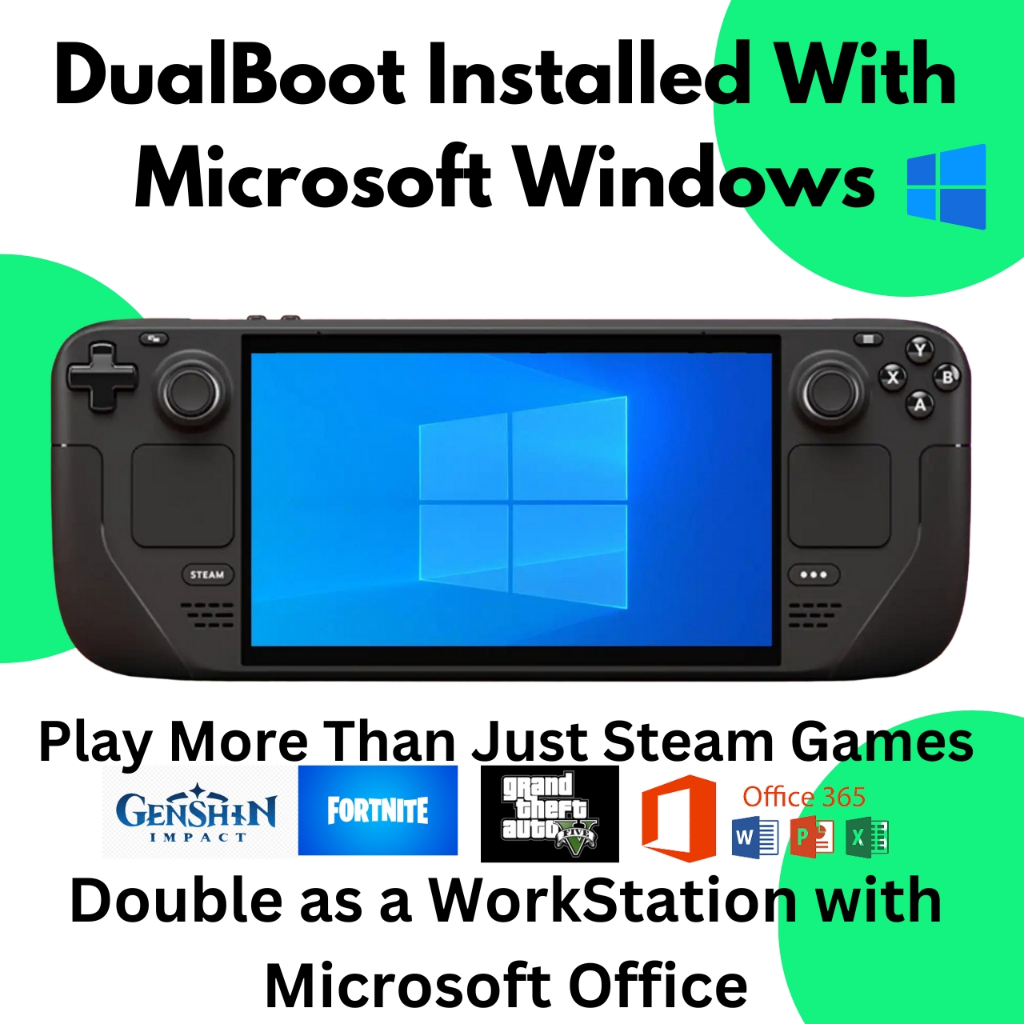 Steamdeck OLED / LCD + 5000 Games + Dual Boot + 22 Emulator 1TB / 512GB ...