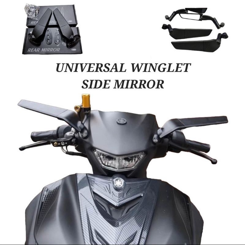 UNIVERSAL WINGLET SIDE MIRROR KAPCAI Y15ZR Y16ZR LC135 NVX XMAX WAVE ...