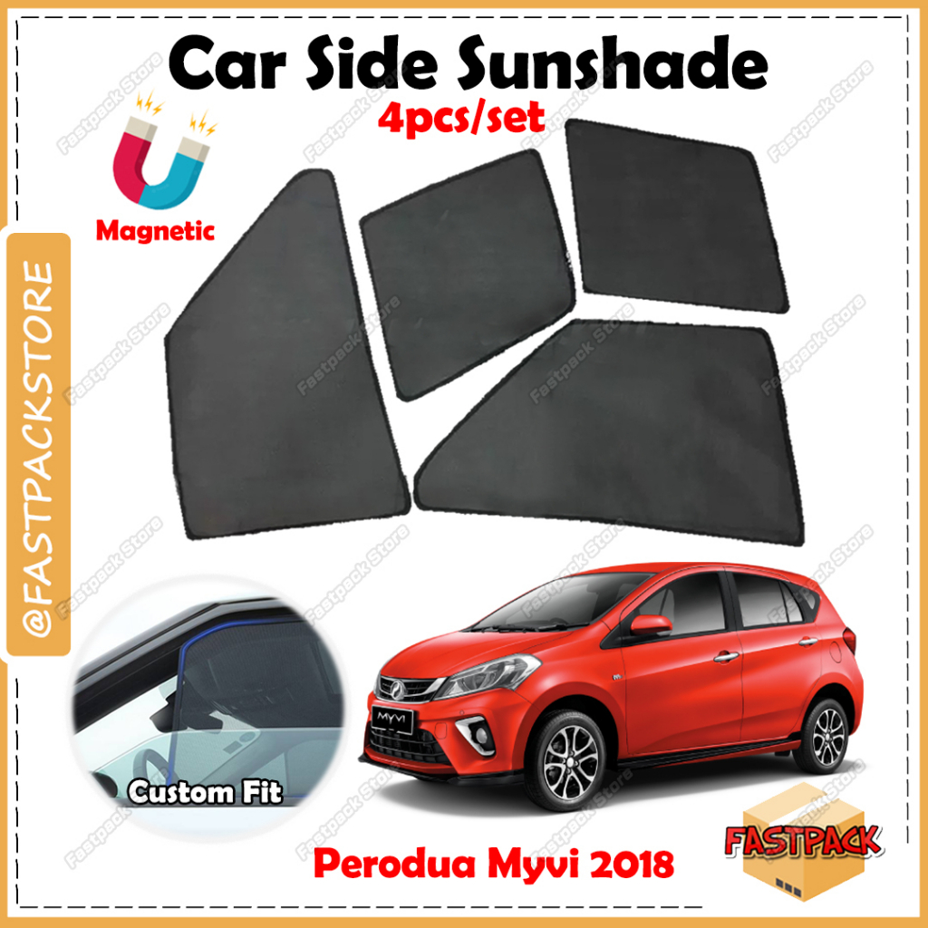 For Perodua Myvi New 2018 Car Sunshade Side Magnetic Sun Shade Window ...
