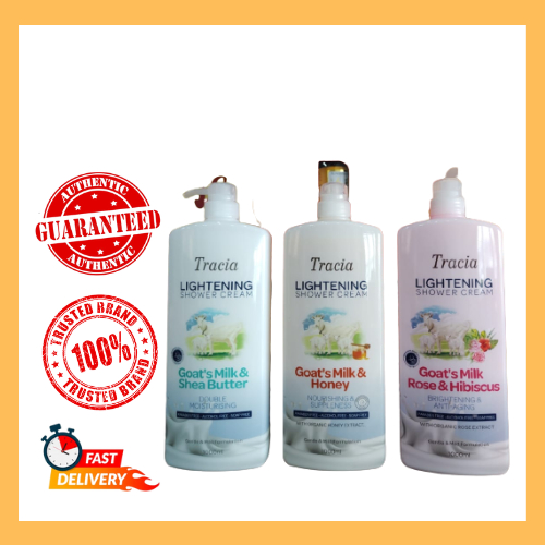 TRACIA LIGHTENING SHOWER CREAM ROSE & HIBISCUS/ GOAT'S MILK & HONEY ...